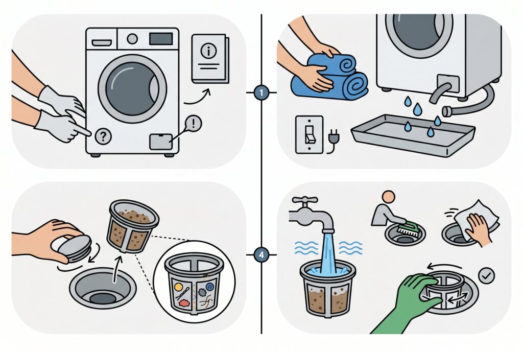 How to Clean a Front Load Washer (Don’t Forget the Hidden Filter ...
